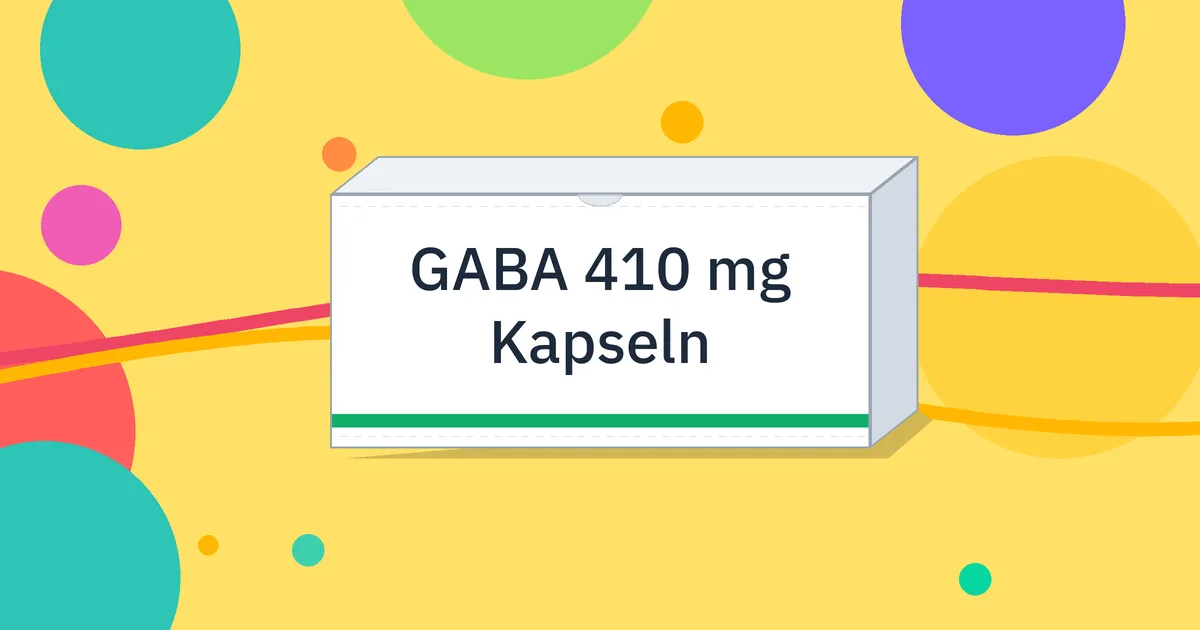 Symbolbild: Packung mit der Aufschrift GABA 410 mg Kapseln (PZN 18216290) – Verfügbarkeit und Bezug in Apotheken in Frankfurt am Main