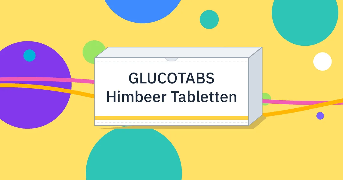 Symbolbild: Packung mit der Aufschrift GLUCOTABS Himbeer Tabletten (PZN 07411189) – Verfügbarkeit und Bezug in Apotheken in Frankfurt am Main