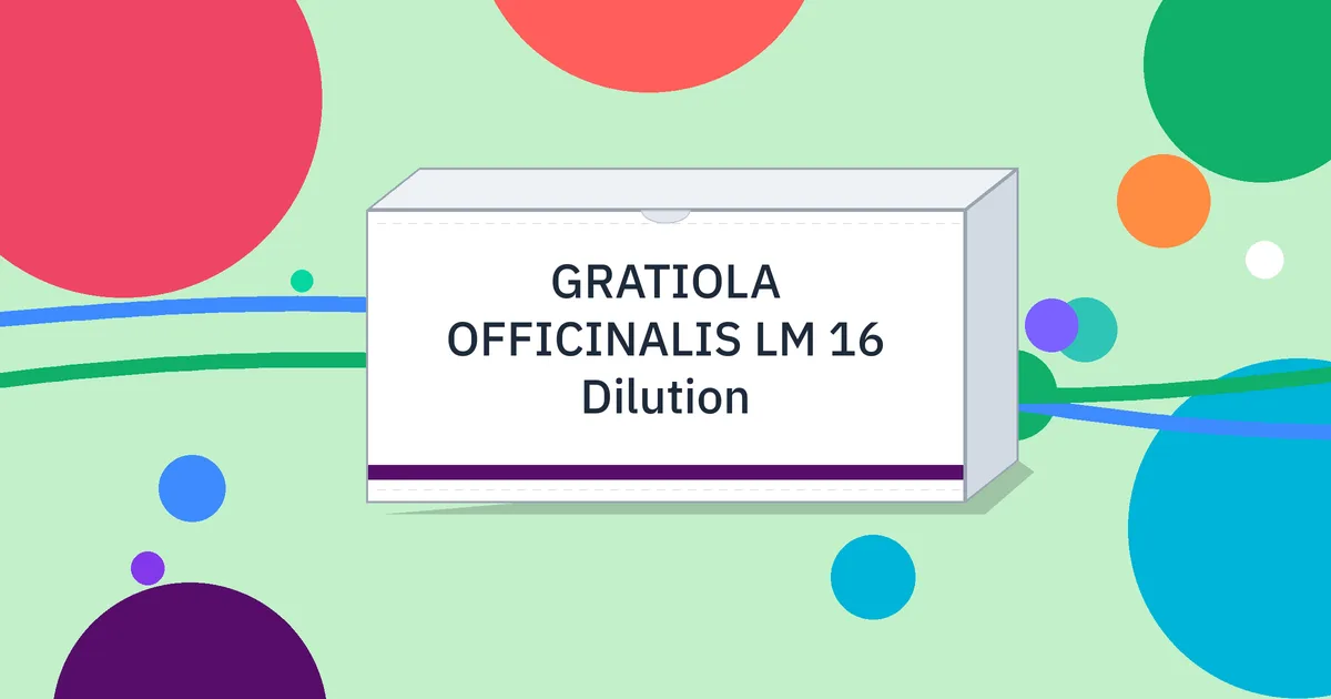 Symbolbild: Packung mit der Aufschrift GRATIOLA OFFICINALIS LM 16 Dilution (PZN 13546574) – Verfügbarkeit und Bezug in Apotheken in Frankfurt am Main