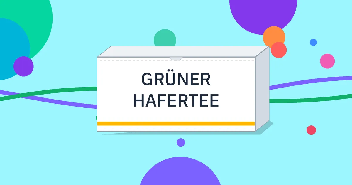 Symbolbild: Packung mit der Aufschrift GRÜNER HAFERTEE (PZN 00751344) – Verfügbarkeit und Bezug in Apotheken in Frankfurt am Main