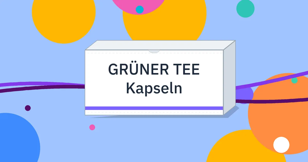 Symbolbild: Packung mit der Aufschrift GRÜNER TEE Kapseln (PZN 09513735) – Verfügbarkeit und Bezug in Apotheken in Frankfurt am Main