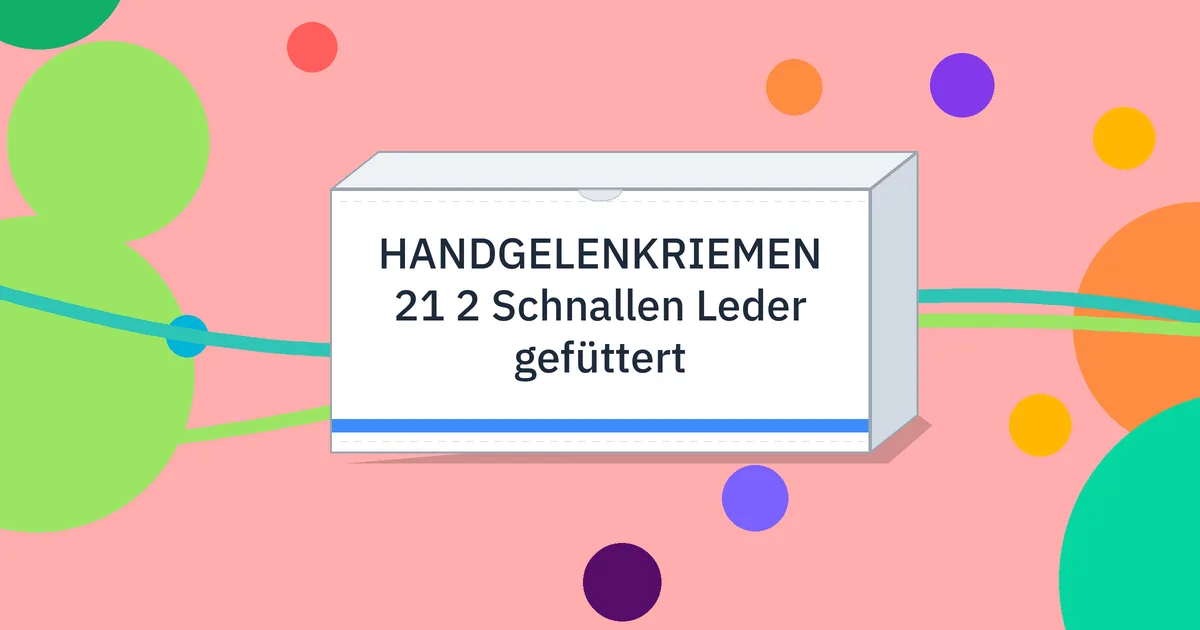 Symbolbild: Packung mit der Aufschrift HANDGELENKRIEMEN 21 2 Schnallen Leder gefüttert (PZN 04998159) – Verfügbarkeit und Bezug in Apotheken in Frankfurt am Main