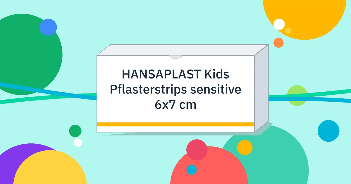 Symbolbild: Packung mit der Aufschrift HANSAPLAST Kids Pflasterstrips sensitive 6x7 cm (PZN 18271366) – Verfügbarkeit und Bezug in Apotheken in Frankfurt am Main