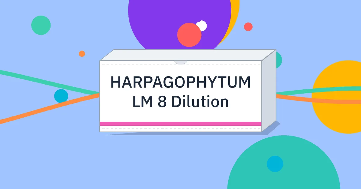 Symbolbild: Packung mit der Aufschrift HARPAGOPHYTUM LM 8 Dilution (PZN 13550630) – Verfügbarkeit und Bezug in Apotheken in Frankfurt am Main