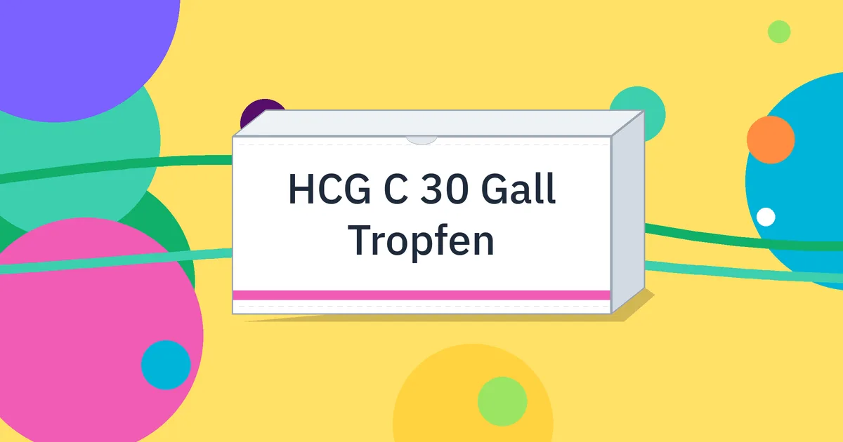 Symbolbild: Packung mit der Aufschrift HCG C 30 Gall Tropfen (PZN 13966537) – Verfügbarkeit und Bezug in Apotheken in Frankfurt am Main