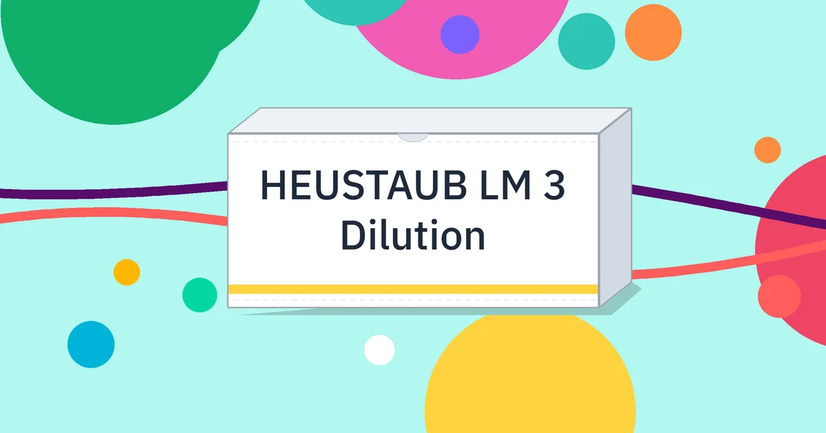 Symbolbild: Packung mit der Aufschrift HEUSTAUB LM 3 Dilution (PZN 12888232) – Verfügbarkeit und Bezug in Apotheken in Frankfurt am Main