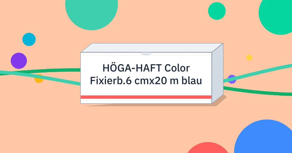 Symbolbild: Packung mit der Aufschrift HÖGA-HAFT Color Fixierb.6 cmx20 m blau (PZN 11521423) – Verfügbarkeit und Bezug in Apotheken in Frankfurt am Main