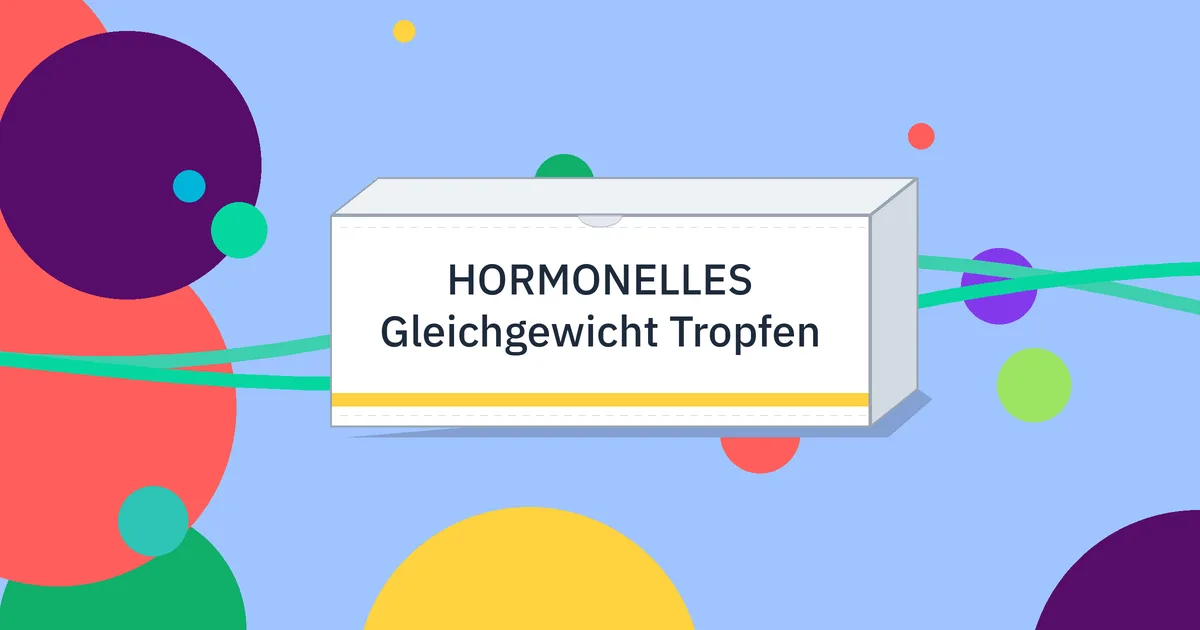 Symbolbild: Packung mit der Aufschrift HORMONELLES Gleichgewicht Tropfen (PZN 19967822) – Verfügbarkeit und Bezug in Apotheken in Frankfurt am Main