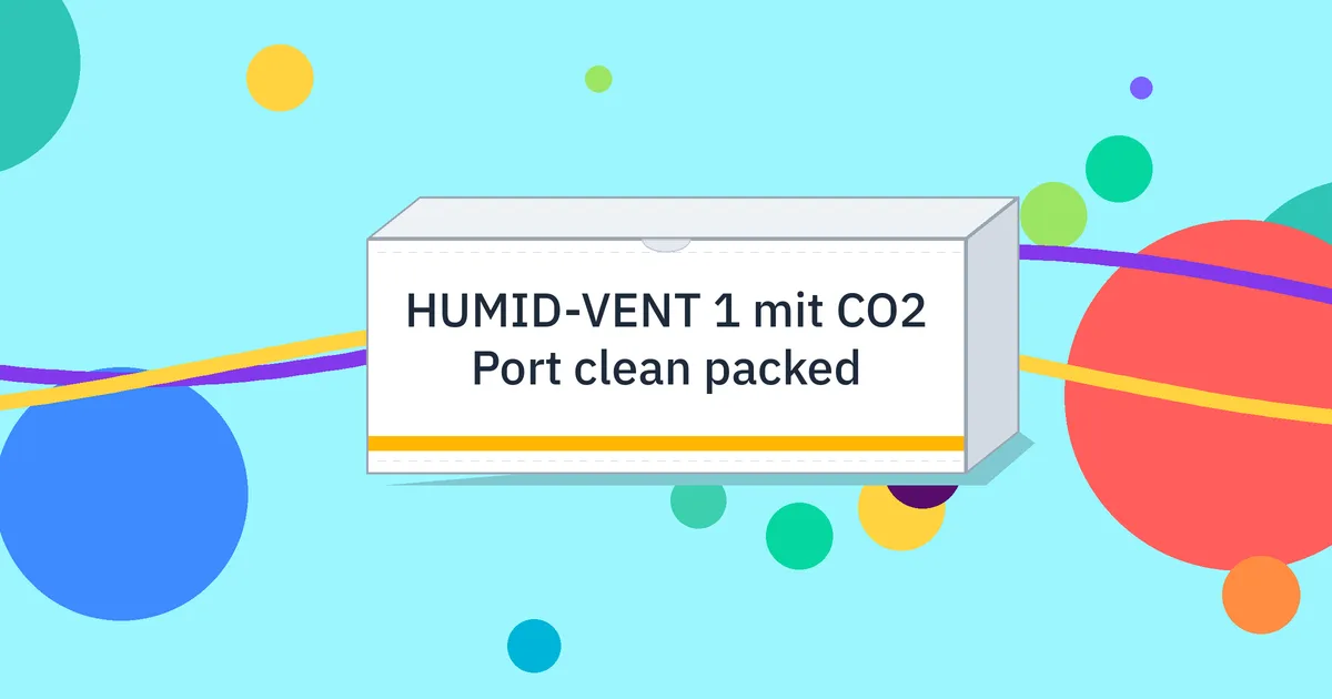 Symbolbild: Packung mit der Aufschrift HUMID-VENT 1 mit CO2 Port clean packed (PZN 01147998) – Verfügbarkeit und Bezug in Apotheken in Frankfurt am Main