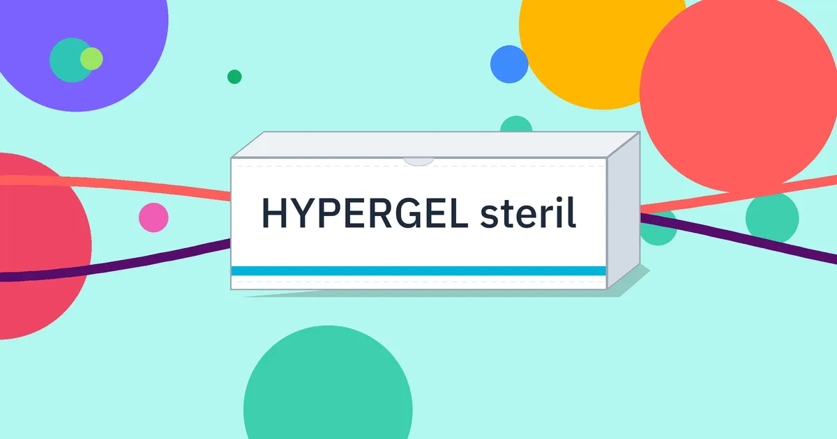 Symbolbild: Packung mit der Aufschrift HYPERGEL steril (PZN 09325287) – Verfügbarkeit und Bezug in Apotheken in Frankfurt am Main