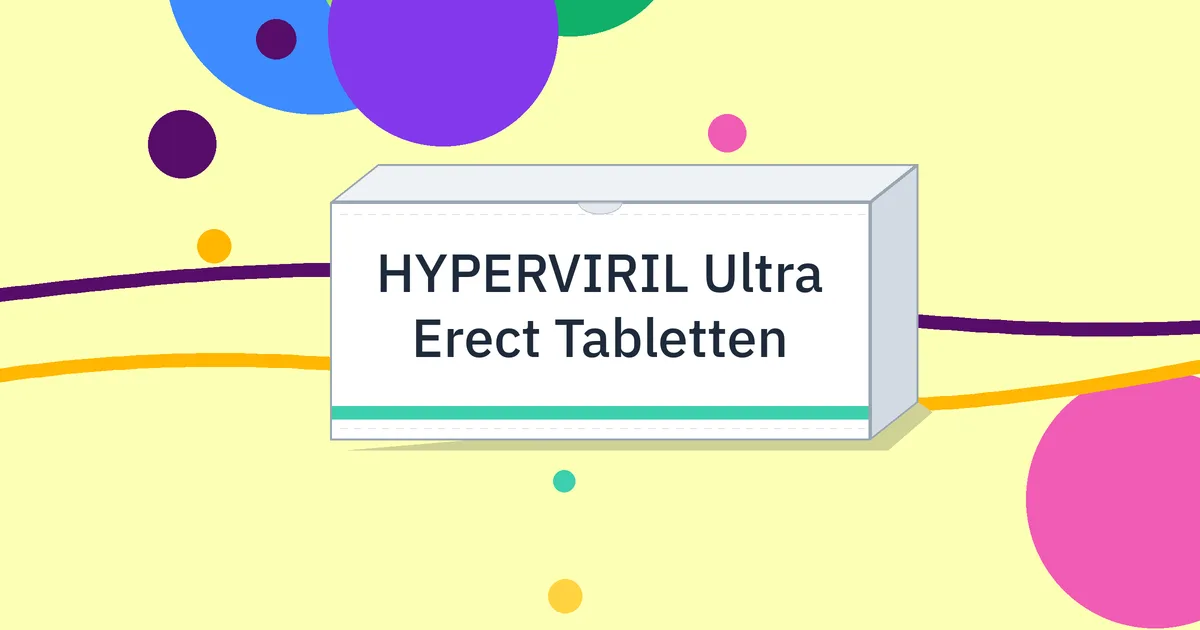 Symbolbild: Packung mit der Aufschrift HYPERVIRIL Ultra Erect Tabletten (PZN 16901314) – Verfügbarkeit und Bezug in Apotheken in Frankfurt am Main