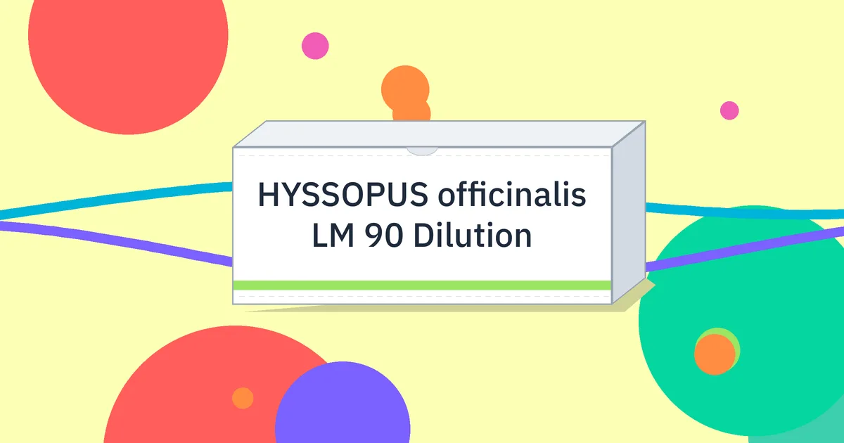 Symbolbild: Packung mit der Aufschrift HYSSOPUS officinalis LM 90 Dilution (PZN 13558442) – Verfügbarkeit und Bezug in Apotheken in Frankfurt am Main