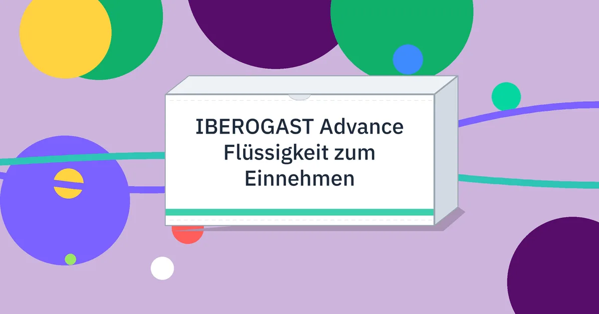 Symbolbild: Packung mit der Aufschrift IBEROGAST Advance Flüssigkeit zum Einnehmen (PZN 20043595) – Verfügbarkeit und Bezug in Apotheken in Frankfurt am Main
