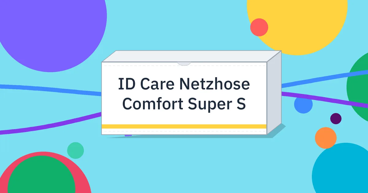 Symbolbild: Packung mit der Aufschrift ID Care Netzhose Comfort Super S (PZN 18874113) – Verfügbarkeit und Bezug in Apotheken in Frankfurt am Main