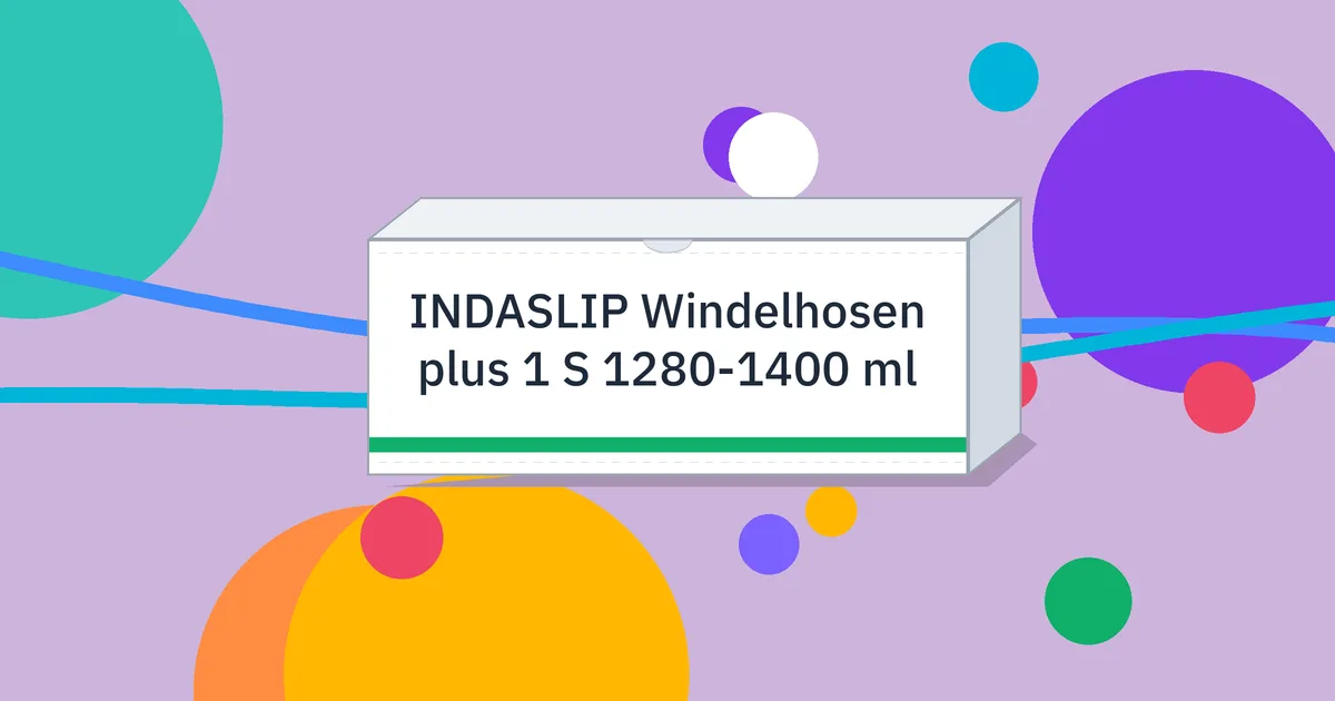 Symbolbild: Packung mit der Aufschrift INDASLIP Windelhosen plus 1 S 1280-1400 ml (PZN 09922534) – Verfügbarkeit und Bezug in Apotheken in Frankfurt am Main