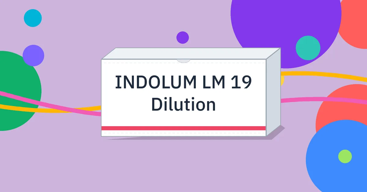 Symbolbild: Packung mit der Aufschrift INDOLUM LM 19 Dilution (PZN 13560077) – Verfügbarkeit und Bezug in Apotheken in Frankfurt am Main