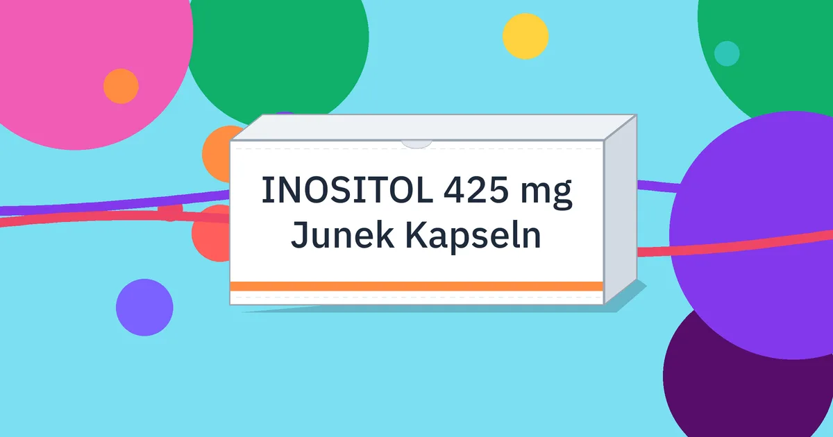 Symbolbild: Packung mit der Aufschrift INOSITOL 425 mg Junek Kapseln (PZN 10396967) – Verfügbarkeit und Bezug in Apotheken in Frankfurt am Main