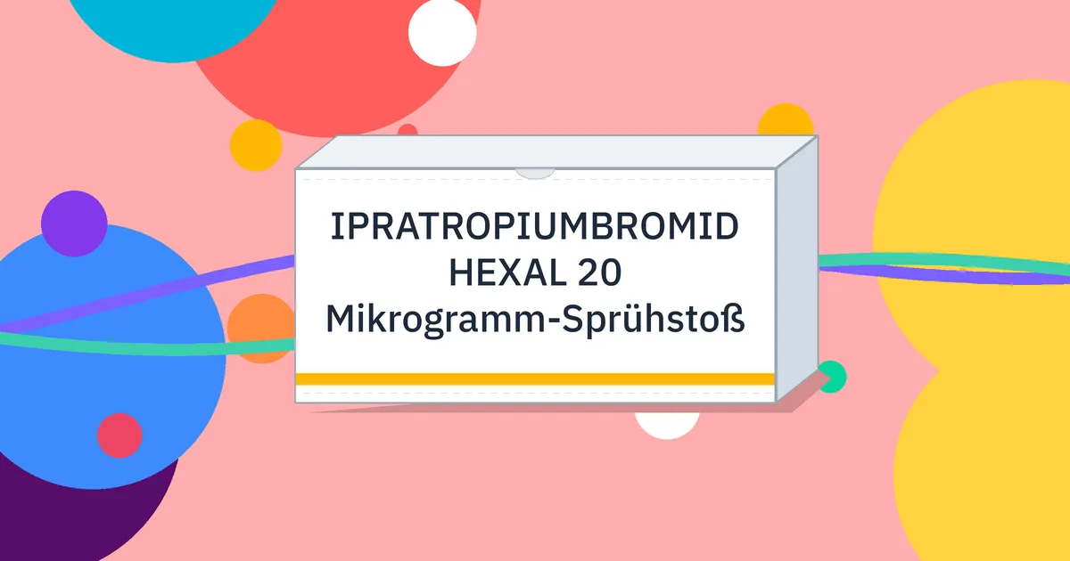 Symbolbild: Packung mit der Aufschrift IPRATROPIUMBROMID HEXAL 20 Mikrogramm-Sprühstoß (PZN 10998086) – Verfügbarkeit und Bezug in Apotheken in Frankfurt am Main