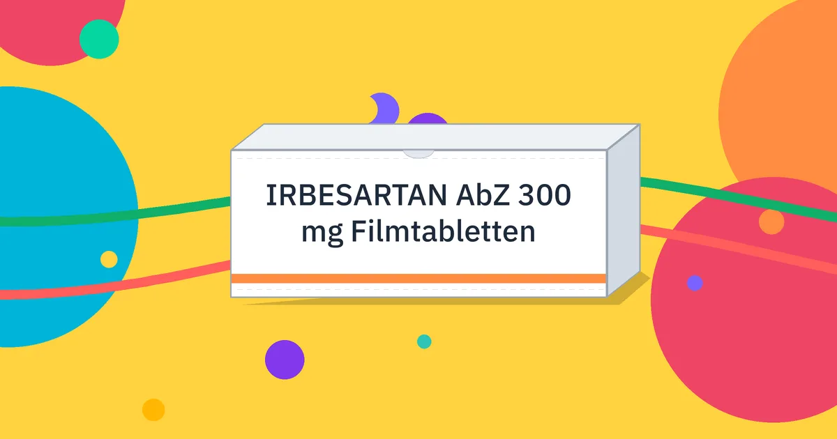 Symbolbild: Packung mit der Aufschrift IRBESARTAN AbZ 300 mg Filmtabletten (PZN 09535470) – Verfügbarkeit und Bezug in Apotheken in Frankfurt am Main