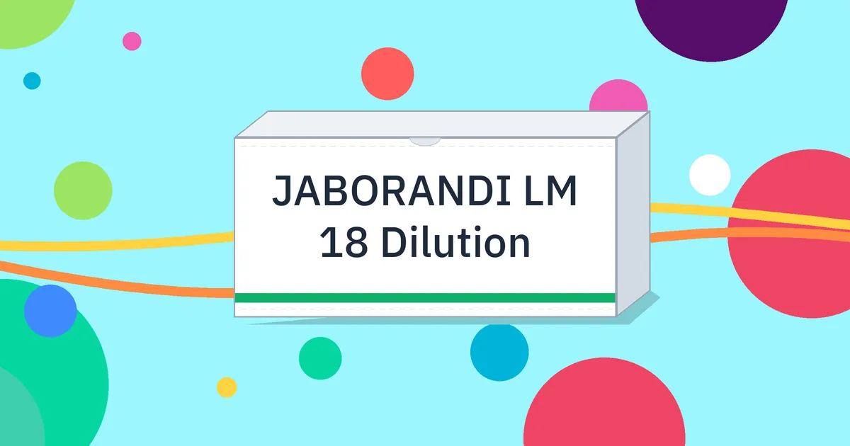 Symbolbild: Packung mit der Aufschrift JABORANDI LM 18 Dilution (PZN 12915319) – Verfügbarkeit und Bezug in Apotheken in Frankfurt am Main