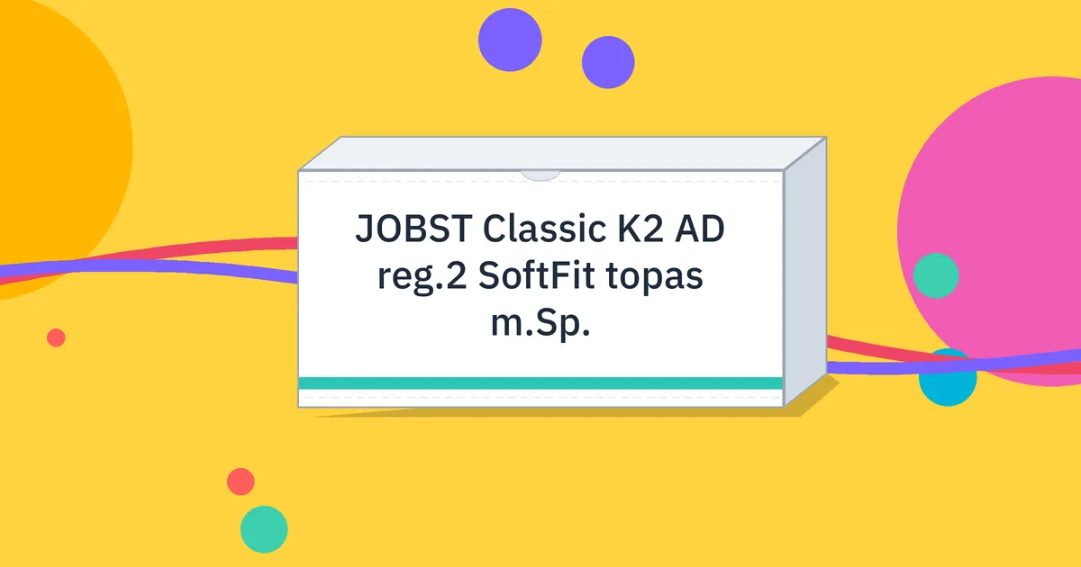 Symbolbild: Packung mit der Aufschrift JOBST Classic K2 AD reg.2 SoftFit topas m.Sp. (PZN 14222000) – Verfügbarkeit und Bezug in Apotheken in Frankfurt am Main
