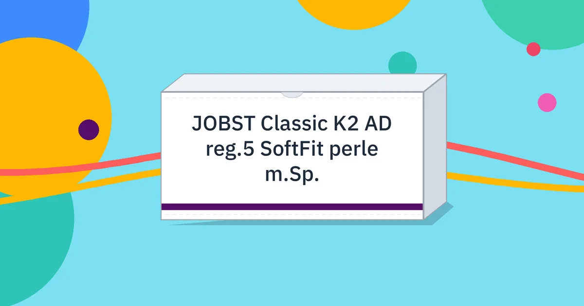 Symbolbild: Packung mit der Aufschrift JOBST Classic K2 AD reg.5 SoftFit perle m.Sp. (PZN 14221963) – Verfügbarkeit und Bezug in Apotheken in Frankfurt am Main