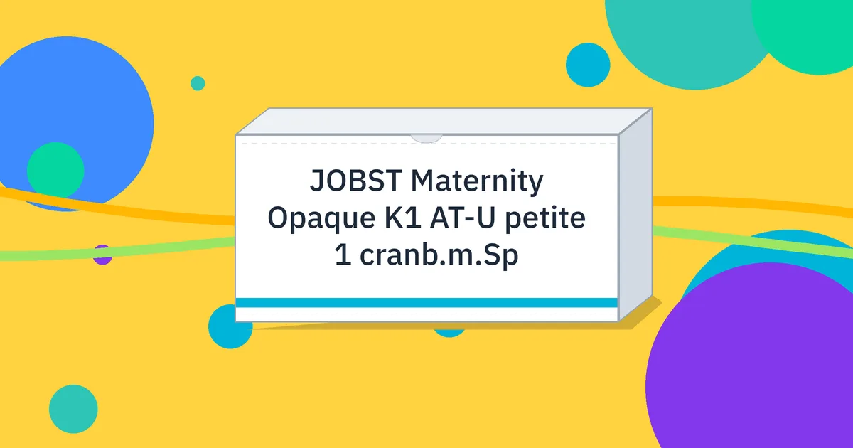 Symbolbild: Packung mit der Aufschrift JOBST Maternity Opaque K1 AT-U petite 1 cranb.m.Sp (PZN 15857634) – Verfügbarkeit und Bezug in Apotheken in Frankfurt am Main