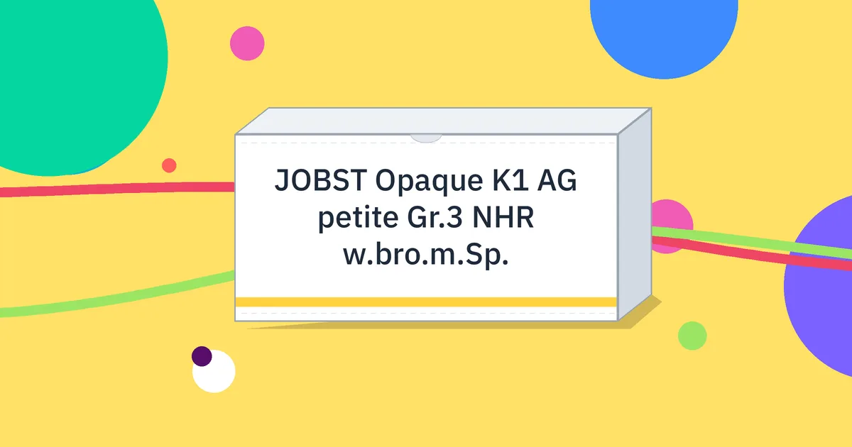 Symbolbild: Packung mit der Aufschrift JOBST Opaque K1 AG petite Gr.3 NHR w.bro.m.Sp. (PZN 13084754) – Verfügbarkeit und Bezug in Apotheken in Frankfurt am Main