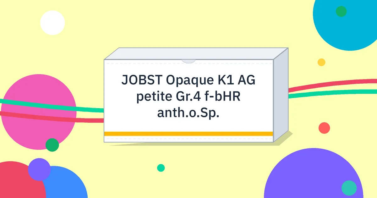 Symbolbild: Packung mit der Aufschrift JOBST Opaque K1 AG petite Gr.4 f-bHR anth.o.Sp. (PZN 16271327) – Verfügbarkeit und Bezug in Apotheken in Frankfurt am Main