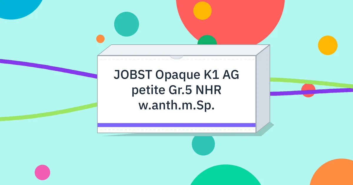 Symbolbild: Packung mit der Aufschrift JOBST Opaque K1 AG petite Gr.5 NHR w.anth.m.Sp. (PZN 16268360) – Verfügbarkeit und Bezug in Apotheken in Frankfurt am Main