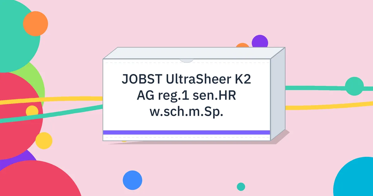 Symbolbild: Packung mit der Aufschrift JOBST UltraSheer K2 AG reg.1 sen.HR w.sch.m.Sp. (PZN 11262660) – Verfügbarkeit und Bezug in Apotheken in Frankfurt am Main