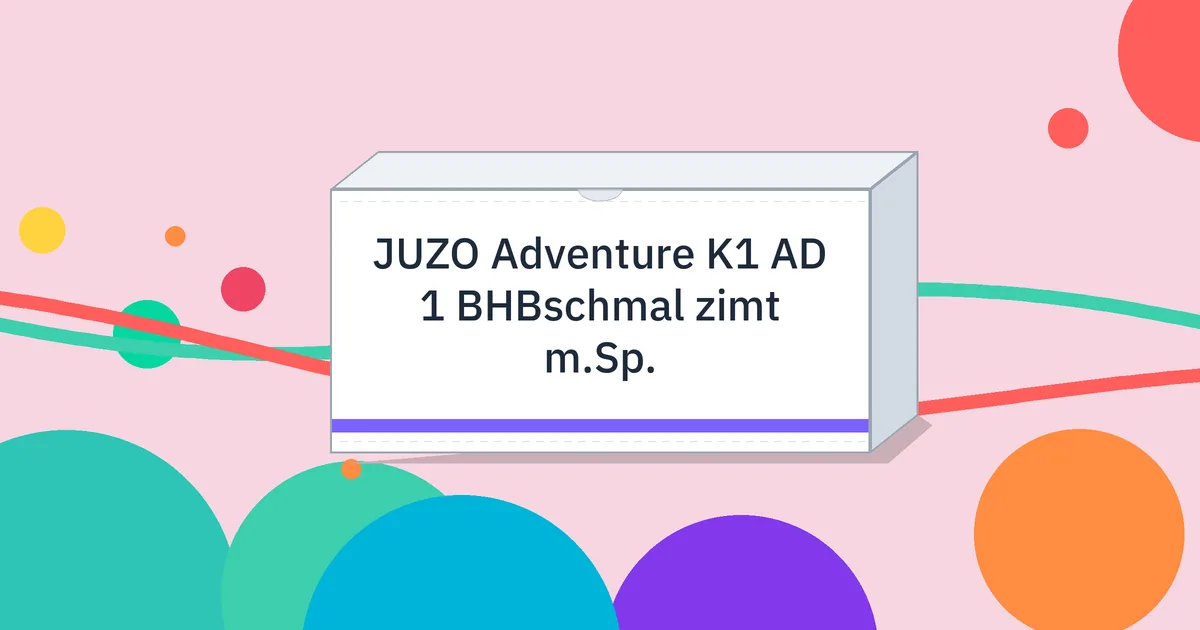 Symbolbild: Packung mit der Aufschrift JUZO Adventure K1 AD 1 BHBschmal zimt m.Sp. (PZN 16491773) – Verfügbarkeit und Bezug in Apotheken in Frankfurt am Main