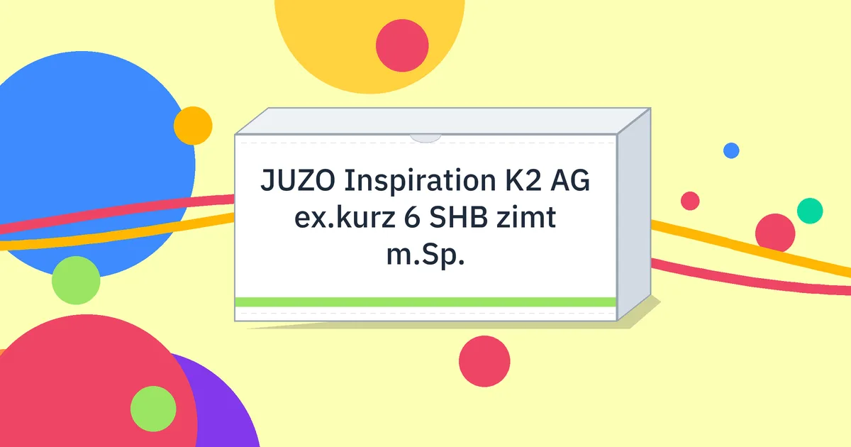 Symbolbild: Packung mit der Aufschrift JUZO Inspiration K2 AG ex.kurz 6 SHB zimt m.Sp. (PZN 14965600) – Verfügbarkeit und Bezug in Apotheken in Frankfurt am Main