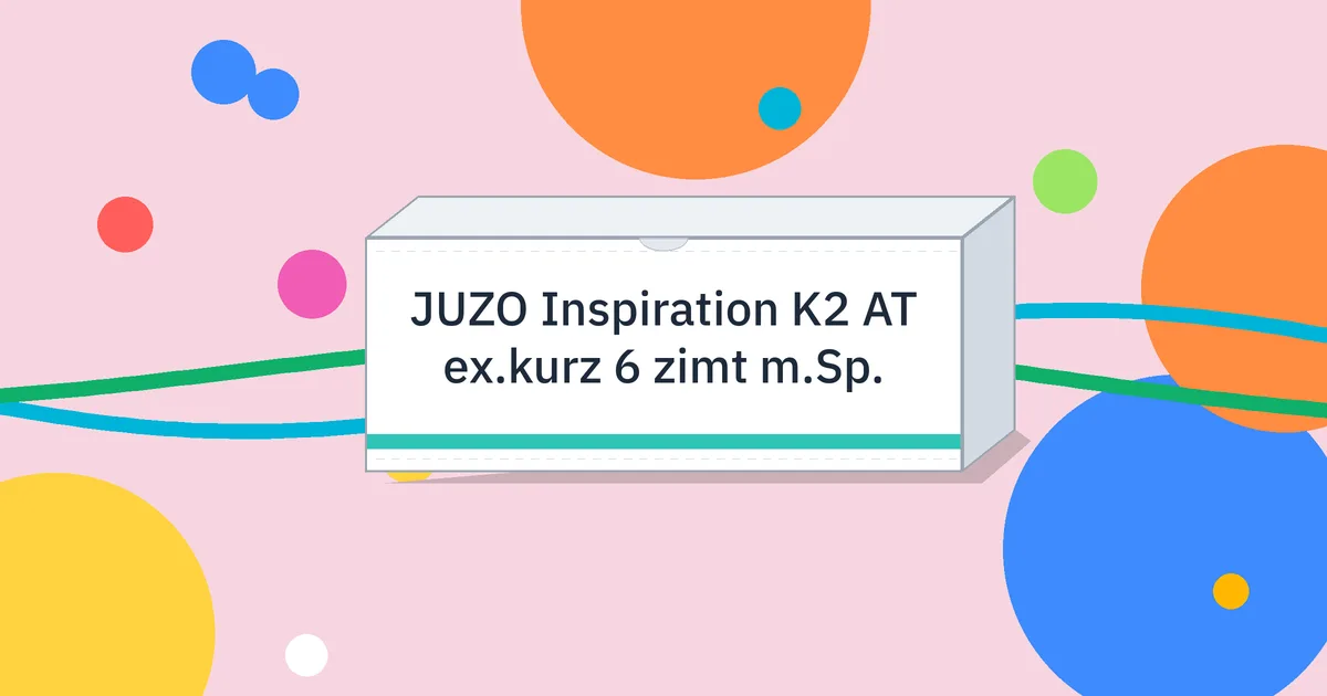 Symbolbild: Packung mit der Aufschrift JUZO Inspiration K2 AT ex.kurz 6 zimt m.Sp. (PZN 14932552) – Verfügbarkeit und Bezug in Apotheken in Frankfurt am Main
