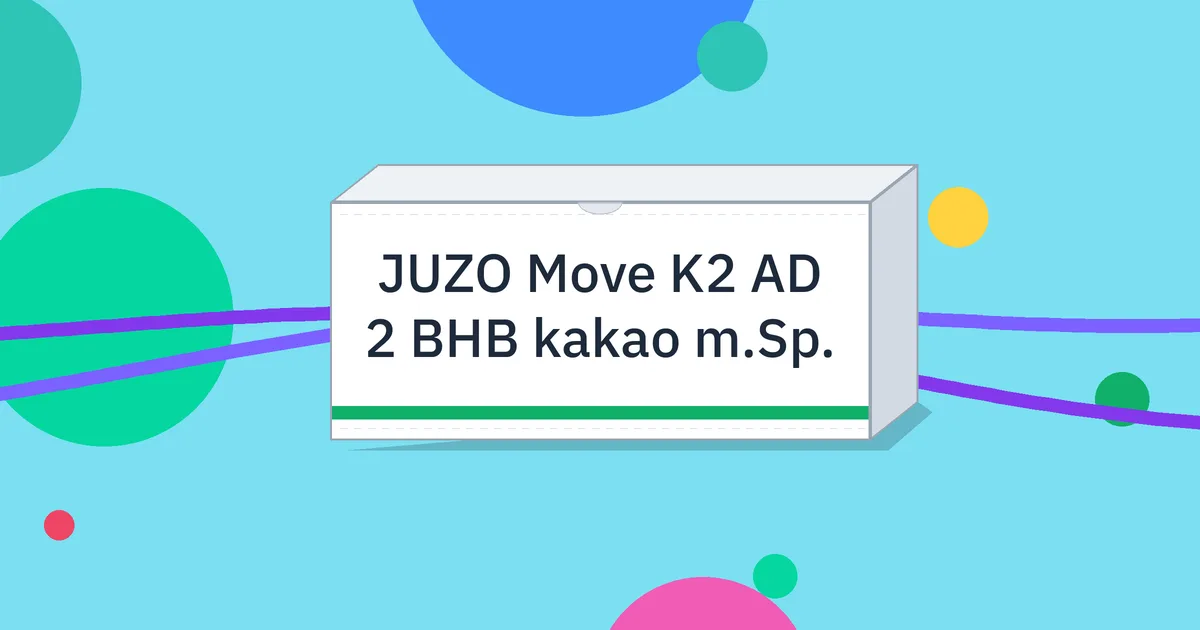 Symbolbild: Packung mit der Aufschrift JUZO Move K2 AD 2 BHB kakao m.Sp. (PZN 18539395) – Verfügbarkeit und Bezug in Apotheken in Frankfurt am Main