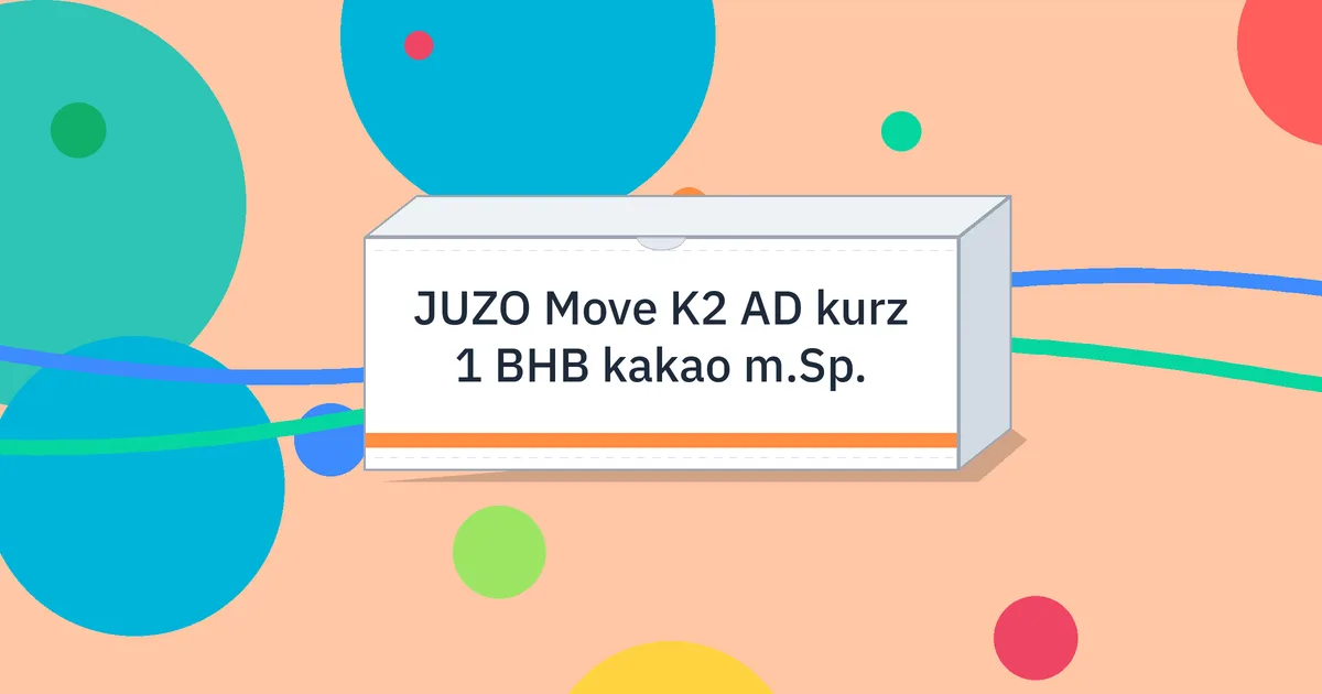 Symbolbild: Packung mit der Aufschrift JUZO Move K2 AD kurz 1 BHB kakao m.Sp. (PZN 18540725) – Verfügbarkeit und Bezug in Apotheken in Frankfurt am Main
