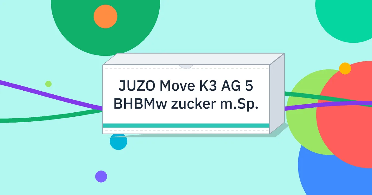 Symbolbild: Packung mit der Aufschrift JUZO Move K3 AG 5 BHBMw zucker m.Sp. (PZN 18576249) – Verfügbarkeit und Bezug in Apotheken in Frankfurt am Main