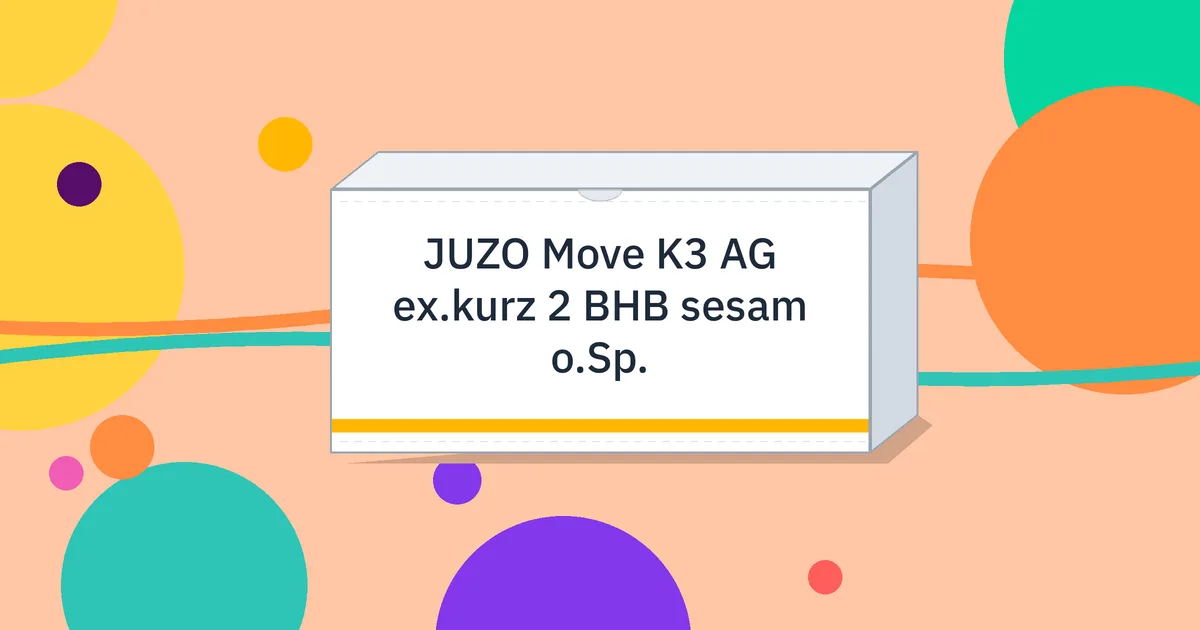 Symbolbild: Packung mit der Aufschrift JUZO Move K3 AG ex.kurz 2 BHB sesam o.Sp. (PZN 18585604) – Verfügbarkeit und Bezug in Apotheken in Frankfurt am Main