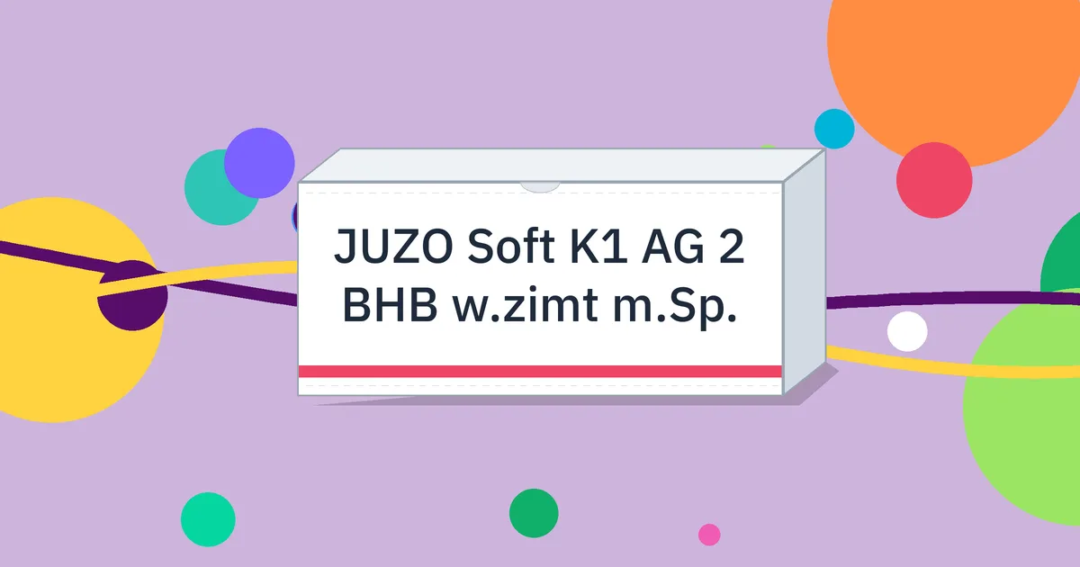 Symbolbild: Packung mit der Aufschrift JUZO Soft K1 AG 2 BHB w.zimt m.Sp. (PZN 14836653) – Verfügbarkeit und Bezug in Apotheken in Frankfurt am Main