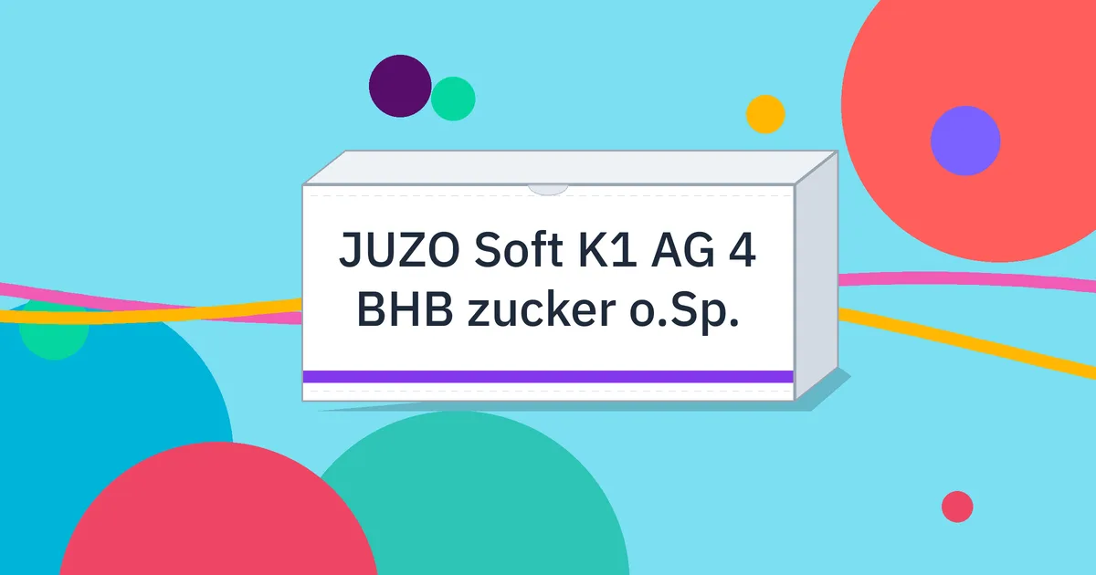 Symbolbild: Packung mit der Aufschrift JUZO Soft K1 AG 4 BHB zucker o.Sp. (PZN 14821284) – Verfügbarkeit und Bezug in Apotheken in Frankfurt am Main