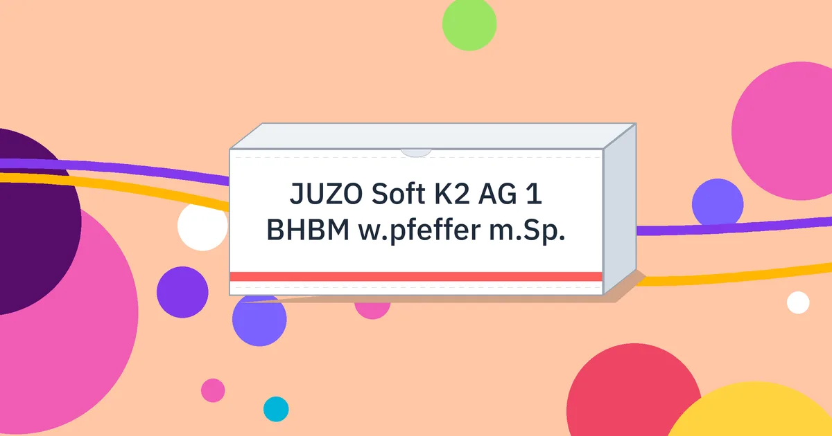 Symbolbild: Packung mit der Aufschrift JUZO Soft K2 AG 1 BHBM w.pfeffer m.Sp. (PZN 14866631) – Verfügbarkeit und Bezug in Apotheken in Frankfurt am Main
