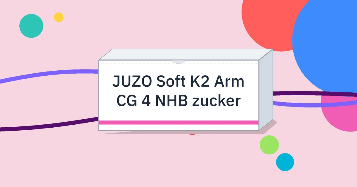 Symbolbild: Packung mit der Aufschrift JUZO Soft K2 Arm CG 4 NHB zucker (PZN 15510646) – Verfügbarkeit und Bezug in Apotheken in Frankfurt am Main