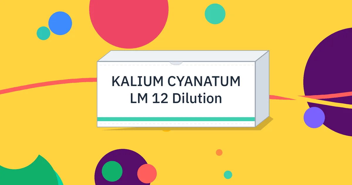 Symbolbild: Packung mit der Aufschrift KALIUM CYANATUM LM 12 Dilution (PZN 12920591) – Verfügbarkeit und Bezug in Apotheken in Frankfurt am Main