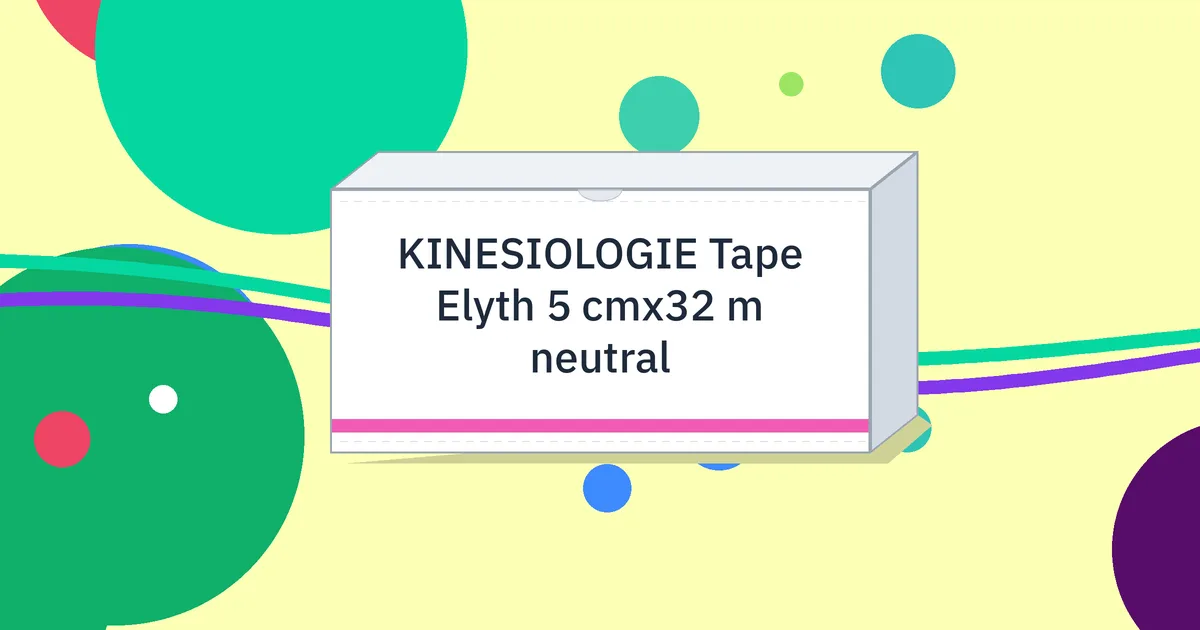Symbolbild: Packung mit der Aufschrift KINESIOLOGIE Tape Elyth 5 cmx32 m neutral (PZN 10735843) – Verfügbarkeit und Bezug in Apotheken in Frankfurt am Main