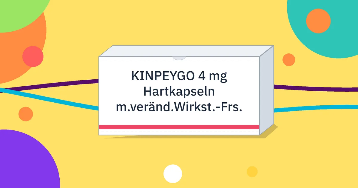 Symbolbild: Packung mit der Aufschrift KINPEYGO 4 mg Hartkapseln m.veränd.Wirkst.-Frs. (PZN 17623751) – Verfügbarkeit und Bezug in Apotheken in Frankfurt am Main