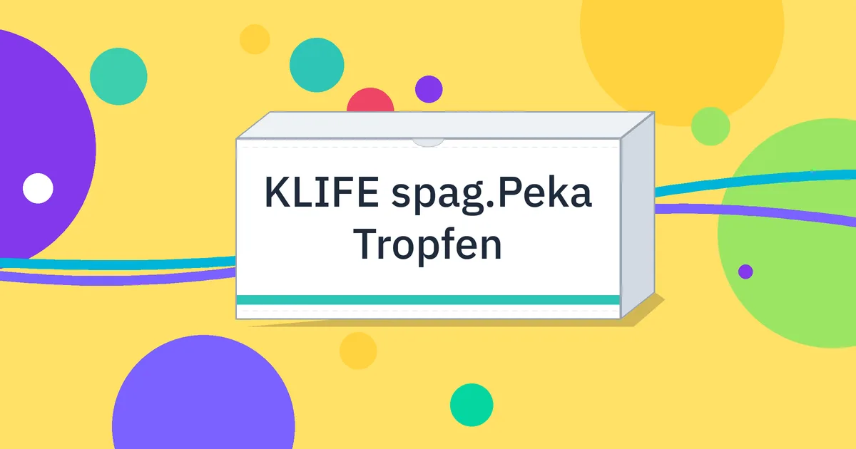 Symbolbild: Packung mit der Aufschrift KLIFE spag.Peka Tropfen (PZN 04263179) – Verfügbarkeit und Bezug in Apotheken in Frankfurt am Main