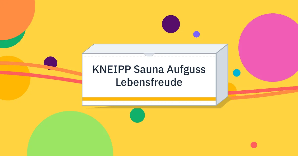 Symbolbild: Packung mit der Aufschrift KNEIPP Sauna Aufguss Lebensfreude (PZN 10027052) – Verfügbarkeit und Bezug in Apotheken in Frankfurt am Main
