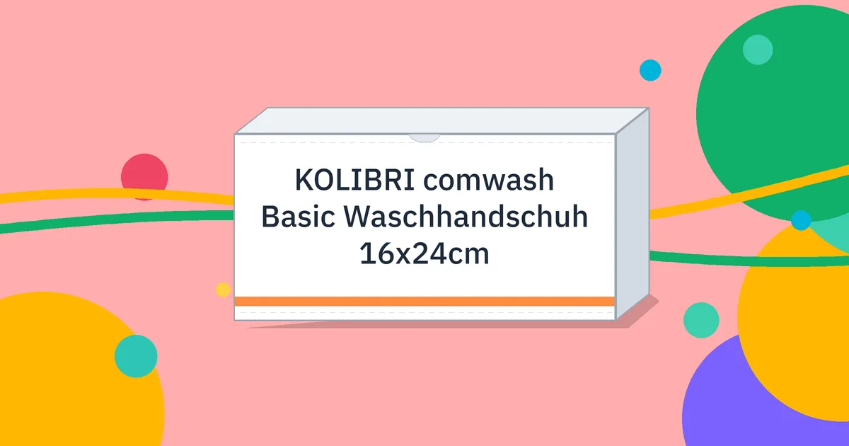 Symbolbild: Packung mit der Aufschrift KOLIBRI comwash Basic Waschhandschuh 16x24cm (PZN 02823852) – Verfügbarkeit und Bezug in Apotheken in Frankfurt am Main