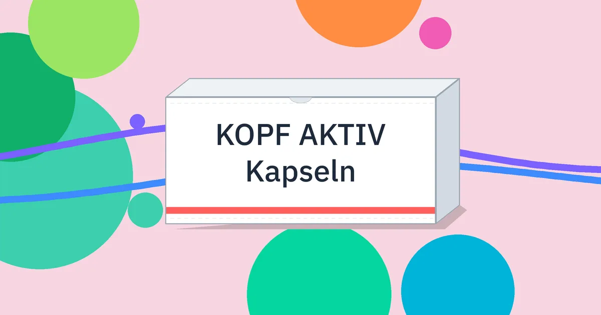 Symbolbild: Packung mit der Aufschrift KOPF AKTIV Kapseln (PZN 15576148) – Verfügbarkeit und Bezug in Apotheken in Frankfurt am Main