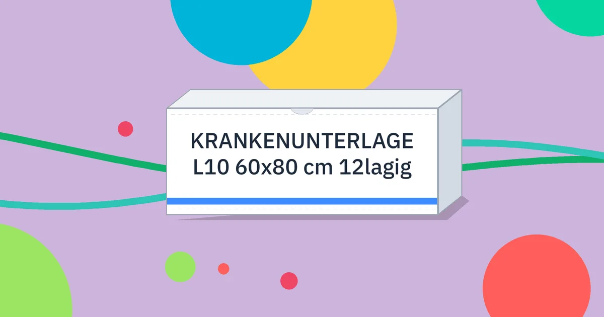 Symbolbild: Packung mit der Aufschrift KRANKENUNTERLAGE L10 60x80 cm 12lagig (PZN 04082153) – Verfügbarkeit und Bezug in Apotheken in Frankfurt am Main